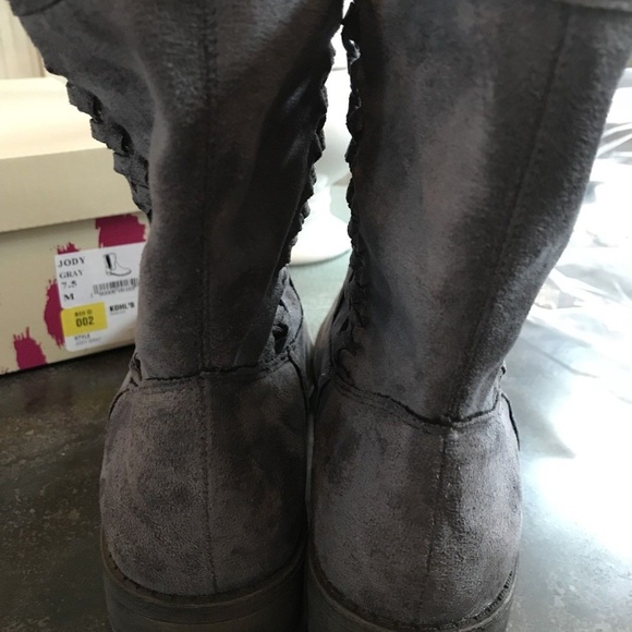 Mojo Moxy | Shoes | Dolce By Mojo Moxy Jody Suede Boots Gray Sz 75 ...